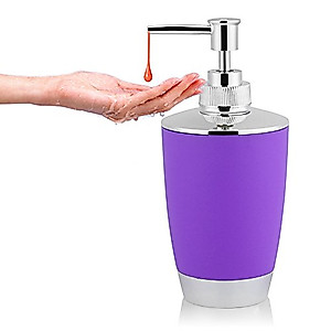 Bathroom Accessories Set, 4pcs Bathroom Vanity Accessory Include Soap Dispenser Pump, Toothbrush Holder, Toothbrush Cup, Soap Dish(Purple)