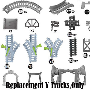 Replacement Parts for Thomas The Train - GBN45 ~ Thomas & Friends Trackmaster Percy 6 - in - 1 Set ~ Replacement Y Tracks ~ 2 TRS Tracks, 2 TLS Tracks and 2 YS Tracks ~ Blue and Green