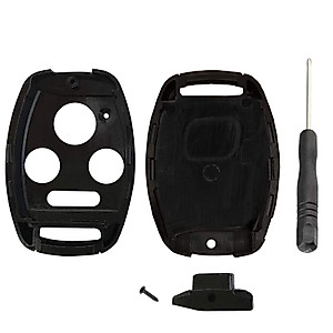 KeylessOption Keyless Entry Remote Key Blade Fob Shell Case Cover Button Pad Housing Repair for Honda Pilot Civic Accord CR-V (Screwdriver Included)