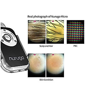 Nurugo Micro Smartphone Microscope (Silver) 400X Magnification Including Brackets for iPhone - Share Media with The Nurugo Application(Android & iOS) (Silver)