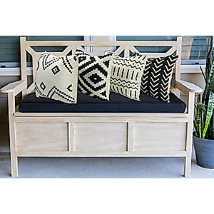 famibay Boho Outdoor Pillow Covers 18x18 Waterproof Black Beige Patio Throw Pillow Covers Outside Pillow Covers Decorative Square Burlap Cushion Cases Pillow Covers for Patio Garden Porch(Set of 4)