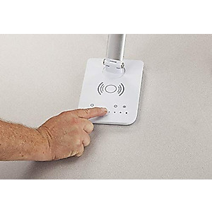 Safco Products 1009SL, Pivoting Neck, Built-in Wireless, USB Port Vamp LED Lamp with Charging Pad, Silver, 16" D x 5" W x 16.75" H