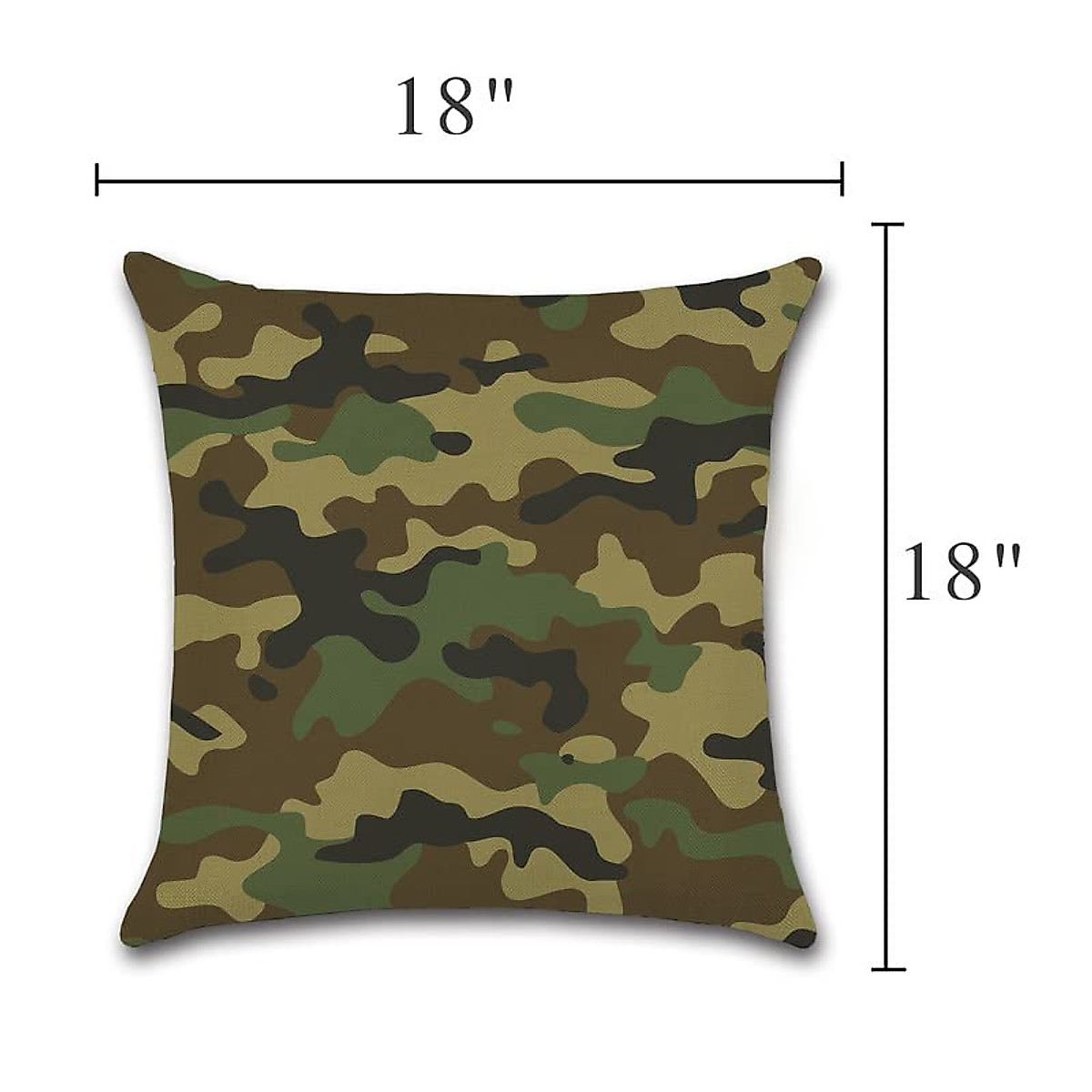 Cuppqq Throw Pillow Covers Cool Army Camouflage Military Green Camo Pillow Cover Square Pillow Case Cushion for Home Decor Sofa Couch 18x18 Inch Pillowcase