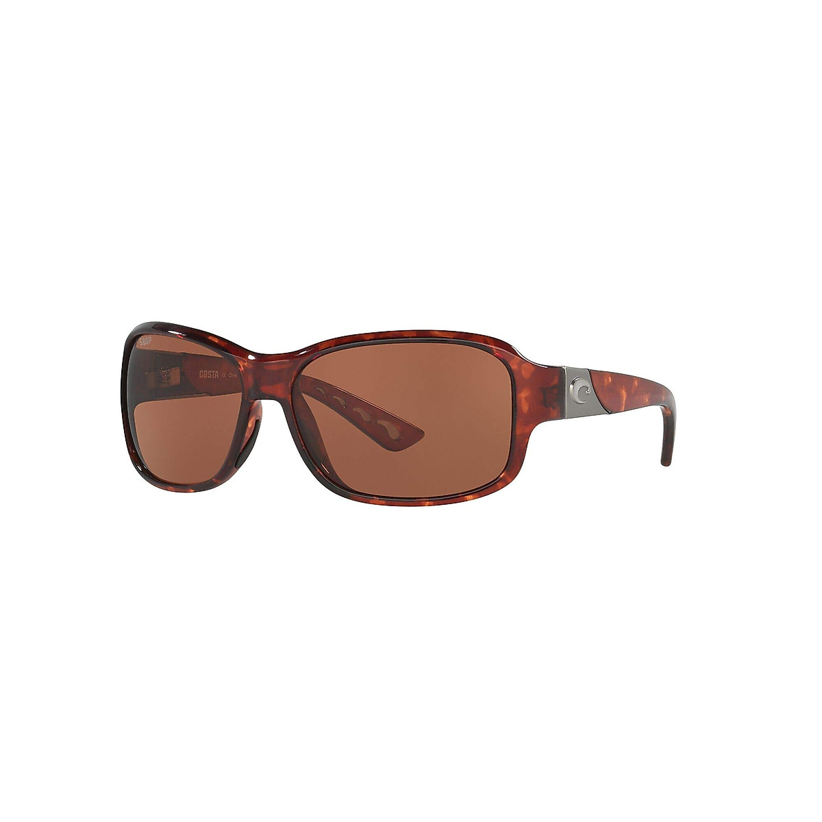 Costa Del Mar Womens Inlet Rectangular Sunglasses, Tortoise/Copper Polarized-580P, 58 mm