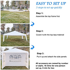 Goxowo Party Wedding Canopy Tent - Patio Camping Gazebo Storage Shelter Pavilion Cater BBQ Events Tent W/Removable Sidewalls white 10 x 10 x 8.5ft