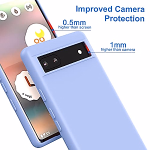 Foluu Silicone Case for Google Pixel 6A, Pixel 6A Liquid Gel Rubber Bumper Case with Soft Microfiber Lining Cushion Slim Hard Shell Shockproof Protective Cover for Google Pixel 6A 2022 (Purple)