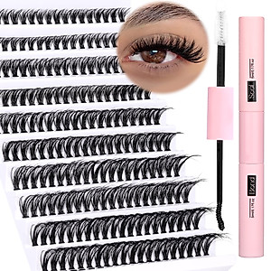 DIY Lash Extension Kit 200pcs Lash Clusters Eyelash Extension Kit 8-16MM Wispy Lash Clusters Kit C D Curl Individual Lashes Kit Eyelash Clusters by Ruairie
