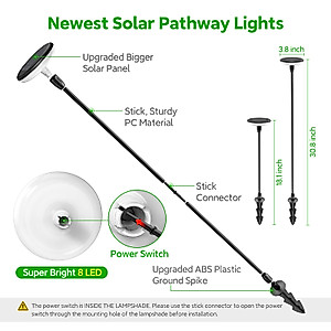 LETMY Solar Outdoor Lights Garden Decor, 6 Pack Super Bright Solar Garden Lights Outdoor Waterproof, Solar Swaying Light, Sway by Wind, Auto On/Off 34LM Outdoor Solar Lights for Yard Patio Pathway