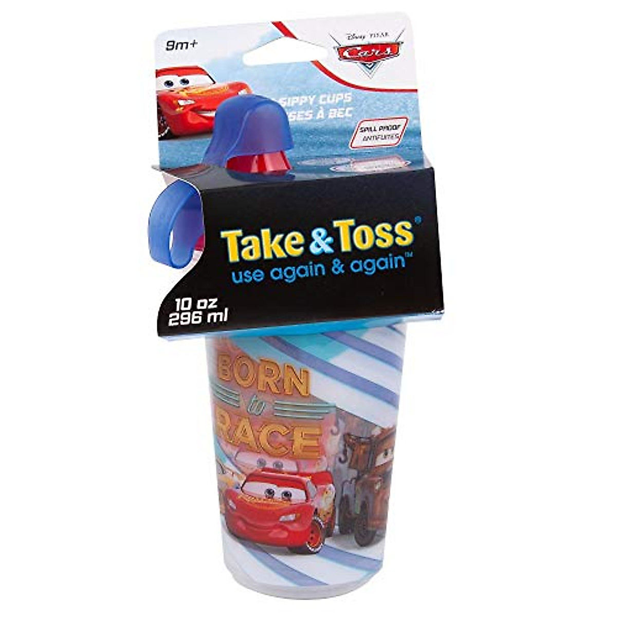 The First Years Plastic Disney Take & Toss Sippy, 10 Ounce, 3 Pack Cars