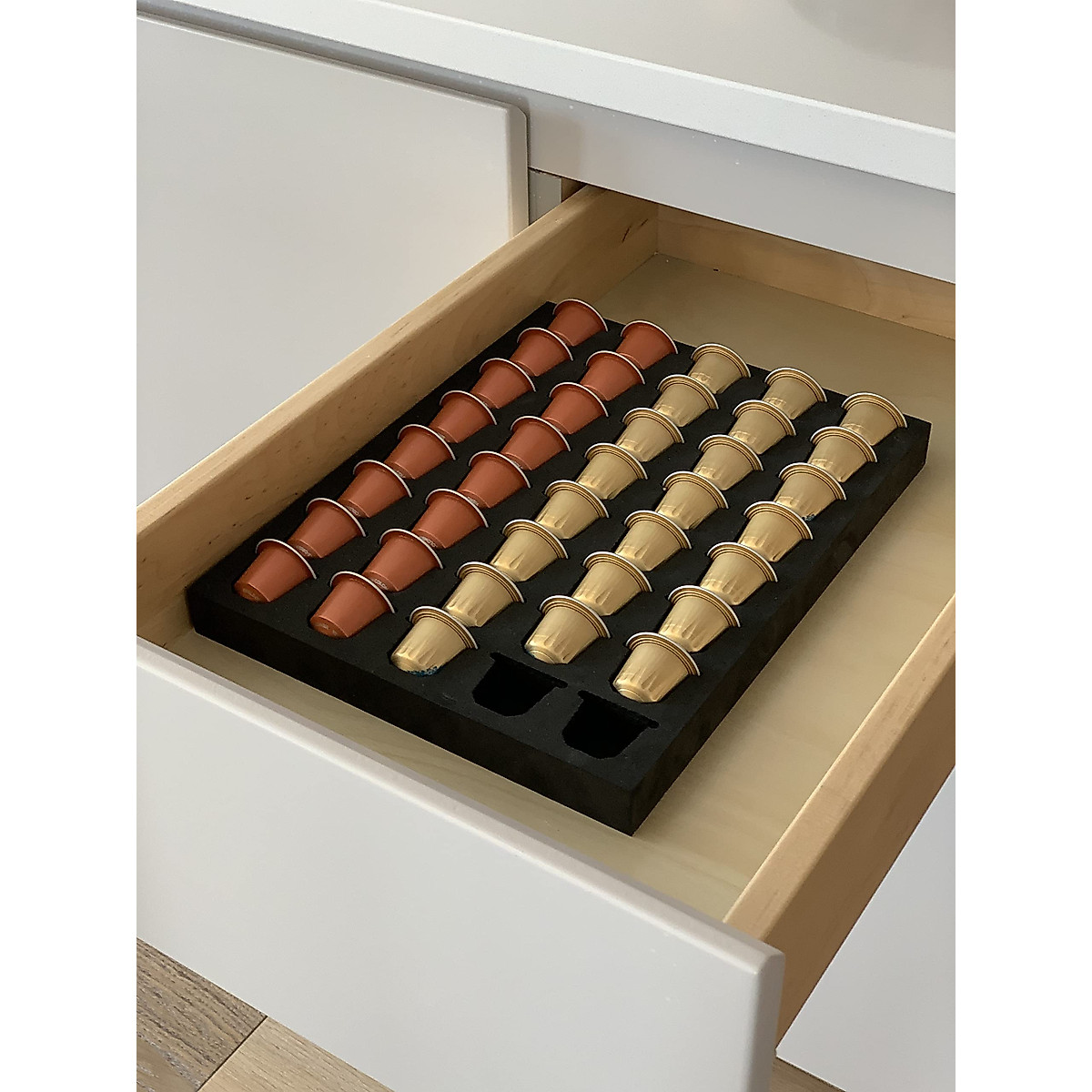 Coffee Pod Storage Tray, Organizer Compatible with Nespresso Original For Drawer or Countertop 40 Capsule Capacity