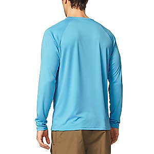 baleaf Men's Rash Guard Shirts Fishing Long Sleeve UV Sun Protection SPF T-Shirts UPF 50+ Lightweight Beach Blue Size XXL