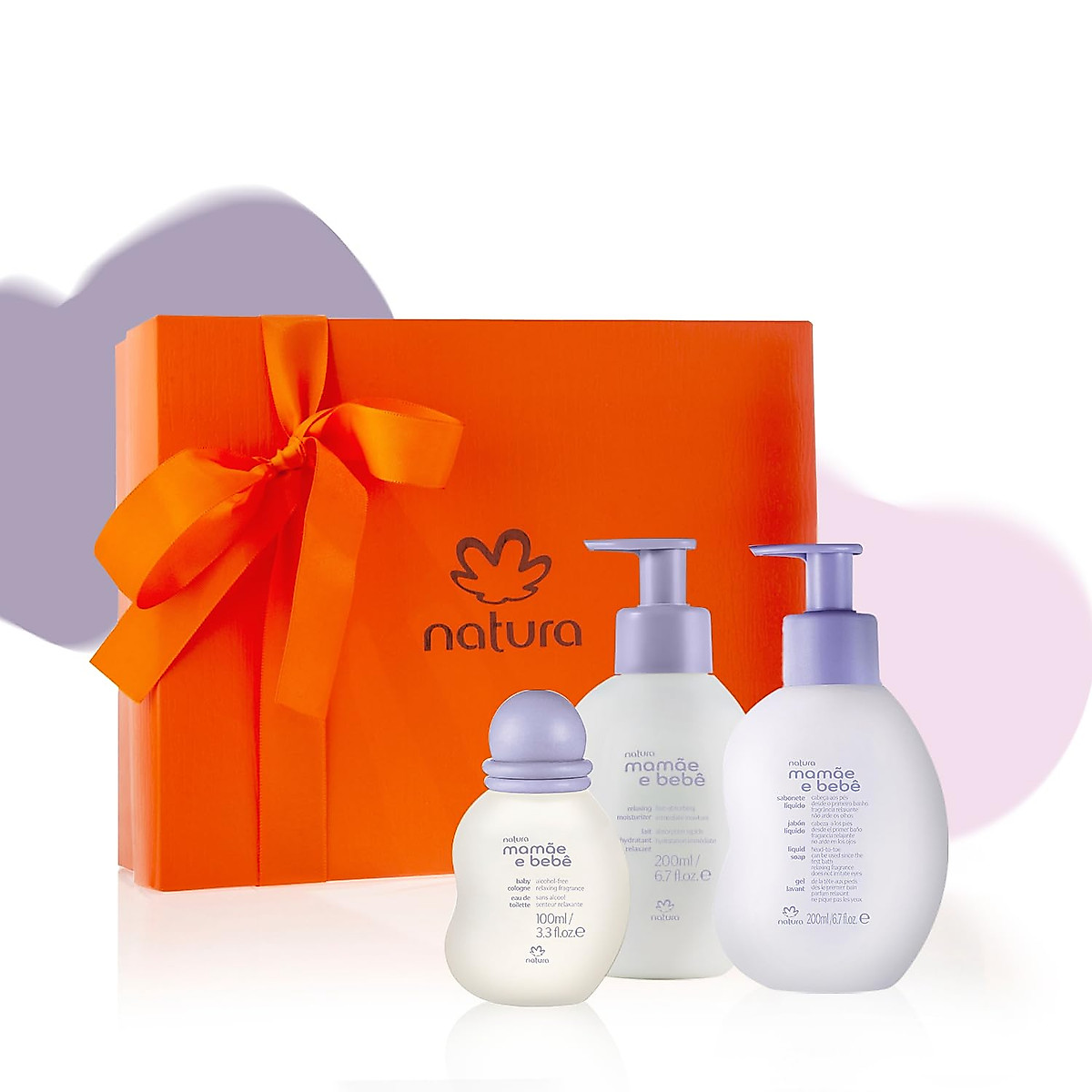natura - Mamãe e Bebê Relaxing Little One Gift Set - 100% Vegan - Safe & Gentle Formulas - Natural Origin - All Skin Types - Cruelty Free - Brazilian Beauty - Baby Essentials (3 Baby Products)