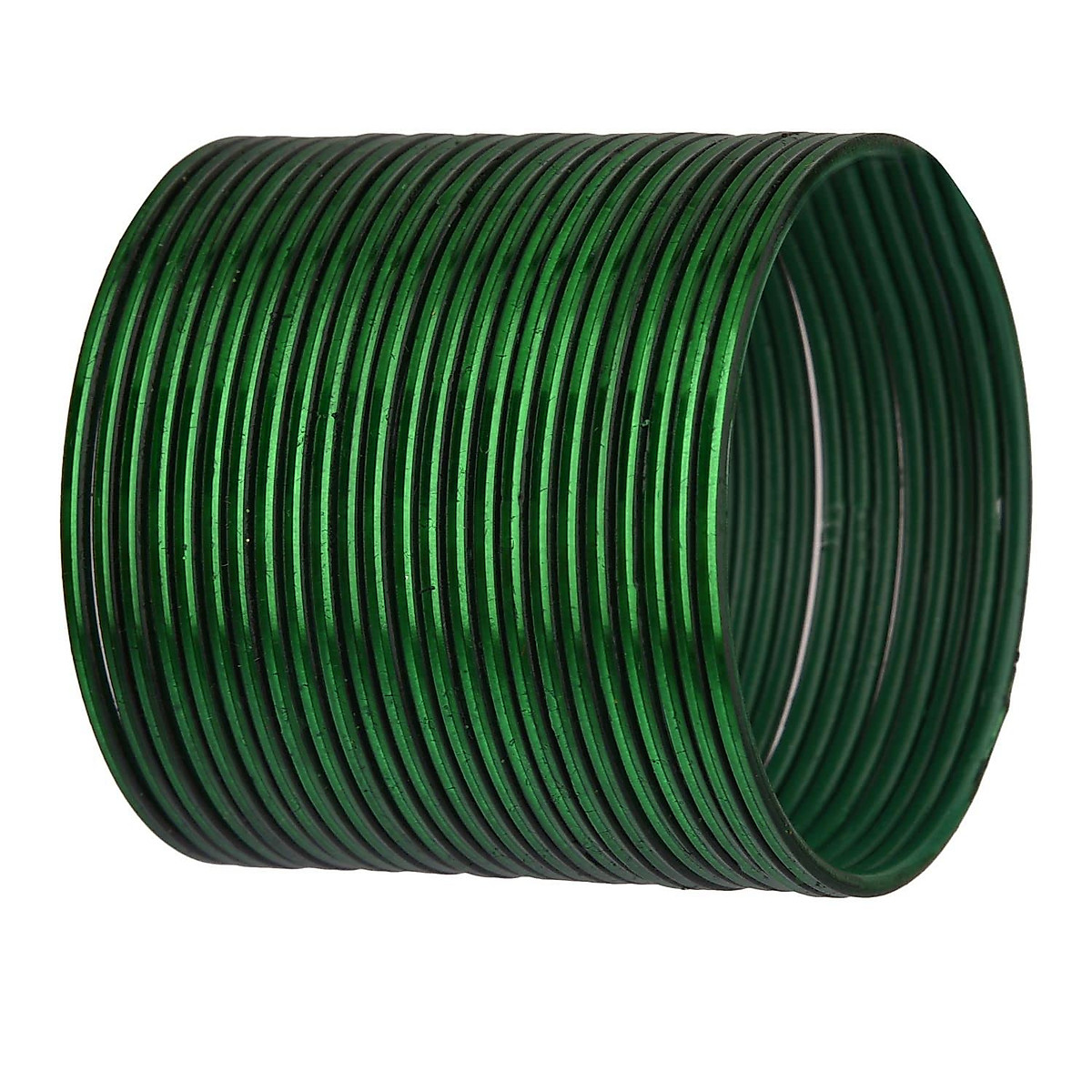 Efulgenz Metal Bangles for Women Indian Jewelry Two Dozen Wedding Bangles Set Plain Glossy Green Bangles Bracelets Bridal Bangle Set Fashion Costume Jewelry Accessories for Women (24 Pcs) Size 2.4