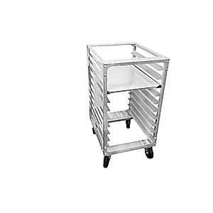 SHOPCraft 10 Tier Bun Pan Rack, Commercial Aluminum Speed Rack With Heavy Duty Plate Casters And Non-Marking Polyolefin Wheels, Food Service Sheet Pan Rack