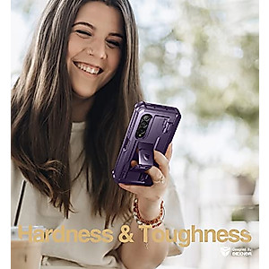 Dexnor Shielder Series Case for Samsung Galaxy Z Fold 3(2021), Military-Grade Full-Body Shockproof Rugged Bumper Case Cover with Built-in Screen Protector & Kickstand & S Pen Slot,Phantom Pruple