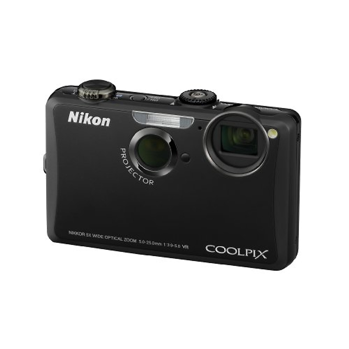 Nikon Coolpix S1100pj 14 MP Digital Camera with 5x Wide Angle Optical Vibration Reduction (VR) Zoom and 3-Inch LCD and Built-in Projector (Black) (OLD MODEL)