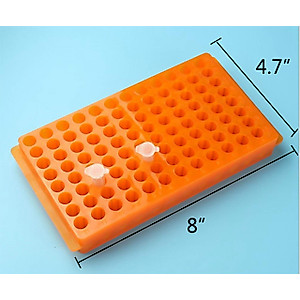 KINNOSE Tube Rack Double Panel 96-Well Polypropylene PCR Centrifuge Tube Holder for Microcentrifuge Tubes 0.2/0.5/1.5/1.8/2.0ml 3Pcs