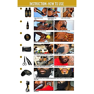 Beard Grooming Kit with Heated Beard Straightener 12 items included beard wash, beard oil, beard balm, Gift for Men, reusable