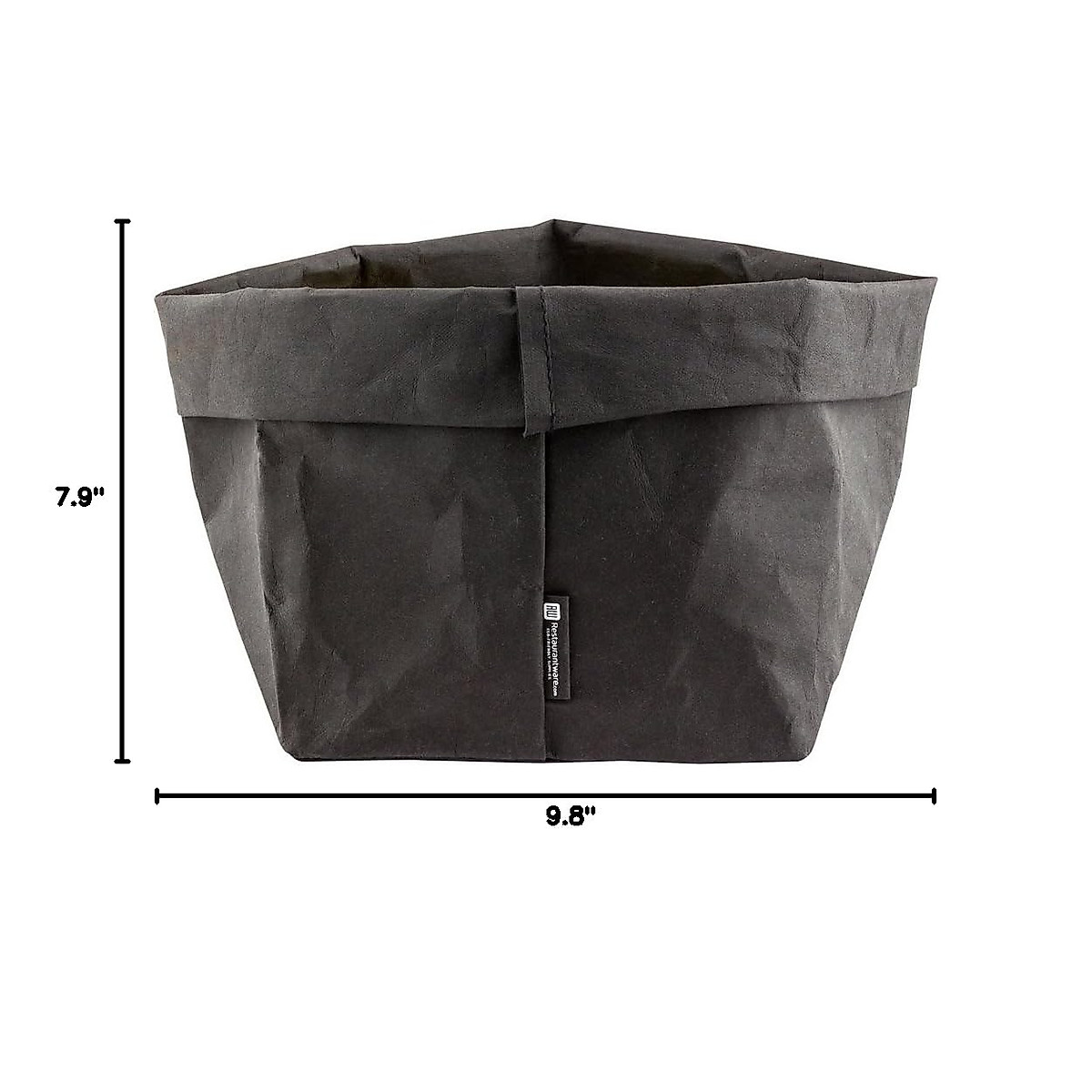 DuraLux 7.8 x 9.8 Inch Washable Grocery Bag, 1 Heavy-Duty Paper Bag Flower Pot - Reusable, Store Produce Or Plants, Black Paper Eco-Friendly Shopping Bag, For Organizing Pantries Or Kitchens