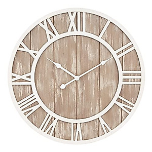 La Crosse Clock 404-3450 19.7-Inch Harper Wood Quartz Wall Clock, Brown
