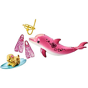 Barbie Doll with Color-Change Top, Puppy Squirt Toy and Dolphin with Sounds