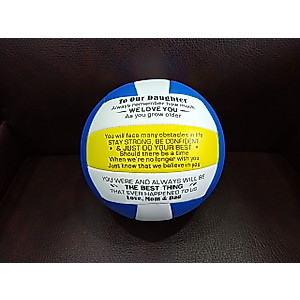 Uloveido to Our Daughter Volleyball Indoor Outdoor Ball Special Birthday Gifts for Daughter from Mom and Dad Y605 (Blue/White/Yellow)