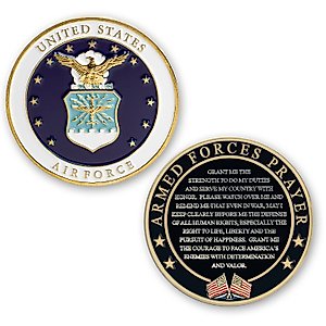 Air Force Armed Forces Prayer Coin - USAF Valor Challenge Coin-Gifts for Air Force-Certified Disabled USMC Vet Owned Business