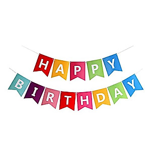 Fecedy Colorful Happy Birthday Banner Bunting