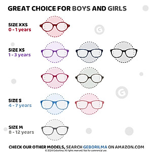 Toddler Flexible Frame Glasses - 1-3 Years Unbreakable Eyeglasses for Kids - Kids Flexible Glasses - Rbg Glasses for Kids Prescription Glasses Flexible - Toddler Eyeglass Frames 44-15-120 Grey