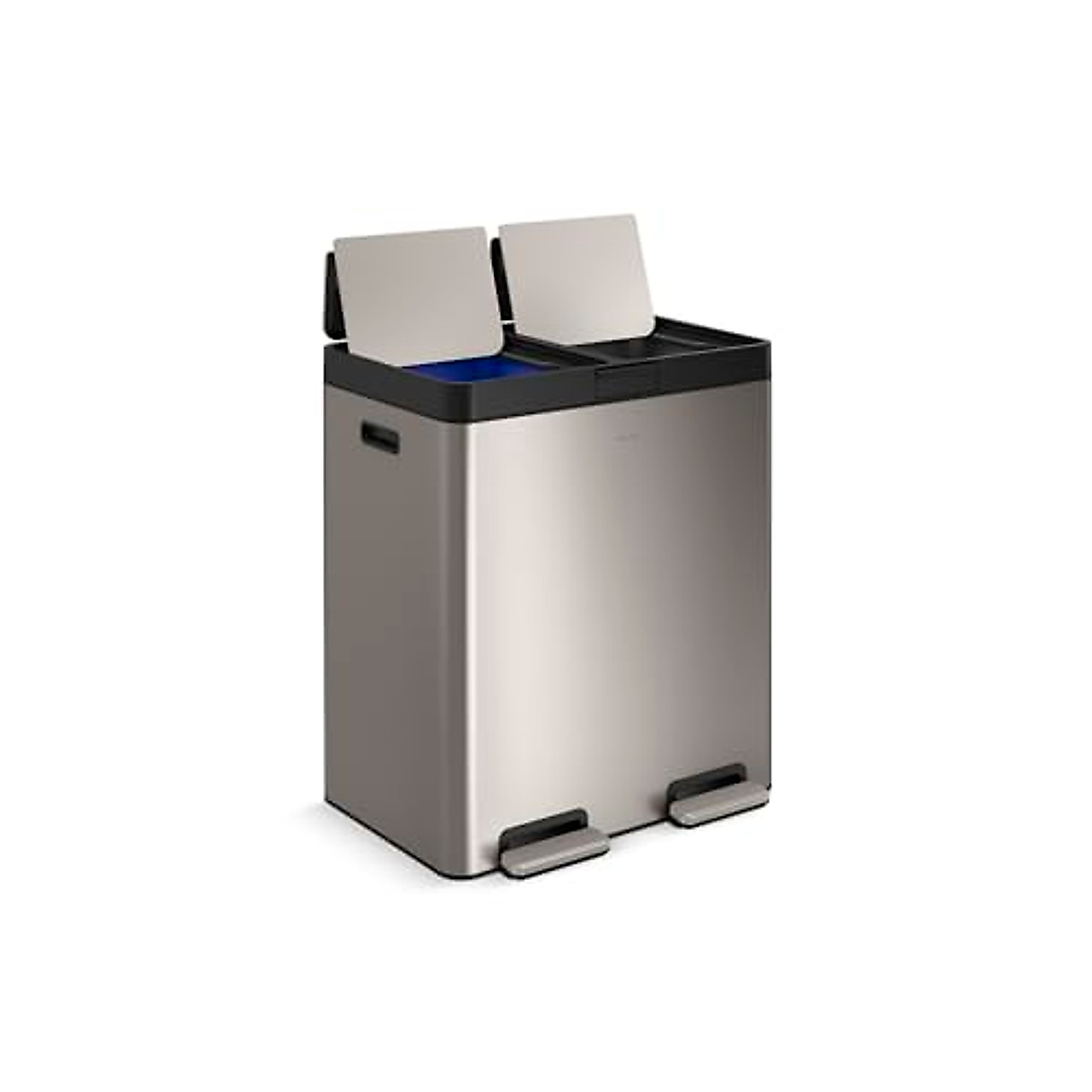 KOHLER K-23828-ST 82-Liter Stainless Steel Dual-bin Step Trash can, Stainless