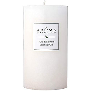 Aroma Naturals Holiday Essential Oil Vanilla & Peppermint Scented Pillar Candle, Cool Wish, 2.75 inch x 5 inch