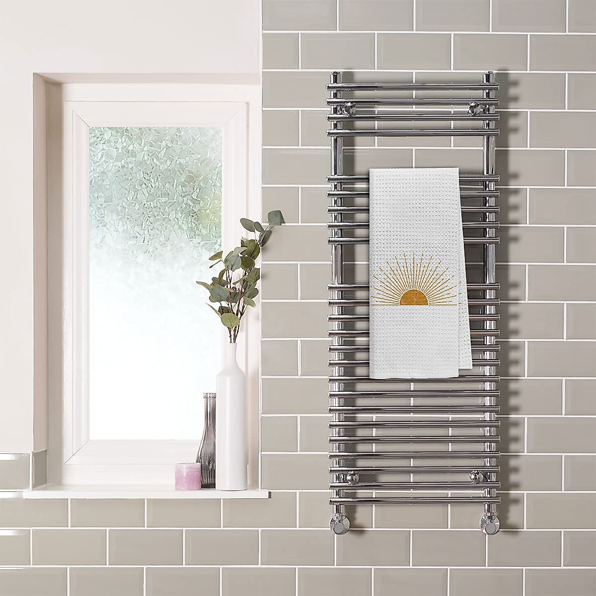 Dibor Boho Sun Sunrise Sunset Sunshine Kitchen Towels Dish Towels Dishcloth,Boho Nature Landscape Decorative Absorbent Drying Cloth Hand Towels Tea Towels for Bathroom Kitchen,Boho Lovers Girls Gifts