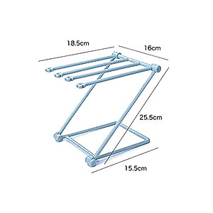 IKAAR Towel Rack Plastic Hand Towel Holder for Bathroom Kitchen Foldable Free Standing Hand Towel Racks Towel Hanger Pack of 2 (Blue + Pink)