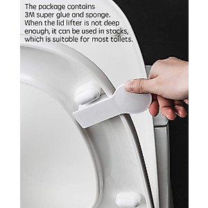 3 Pcs Fashion Pattern Toilet Seat Lifter,Avoid Touching Toilet Seat Handle Seat Cover Lifter,Handle Hygienic Clean, Toilet lid handle,Adhesive,Hygiene(Three-Design) White