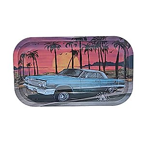 The Realm Of Oz LLC Lowrider Metal Tray Medium Sized Serving Tray 10.7 x 6.3 x1 Metal Serving Tray with Smooth Edges for Home or Travel