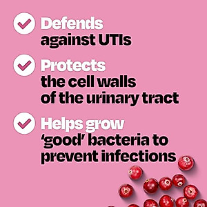 Cystex Urinary Tract Infection Support and Prevention for Men and Women, Cranberry Prebiotic Supplement for UTI Protection & Urinary Health Maintenance, D-Mannose & Vitamin C, 7.6 oz (2 Pack)