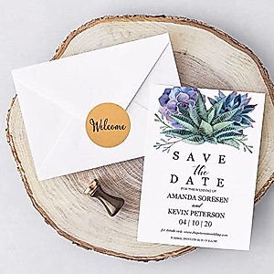 jijAcraft 96 Pcs - 2 inch Welcome Stickers, Kraft Stickers for Wedding Welcome, Round Paper Sticker for Wedding Party Favor Welcome Guests Labels