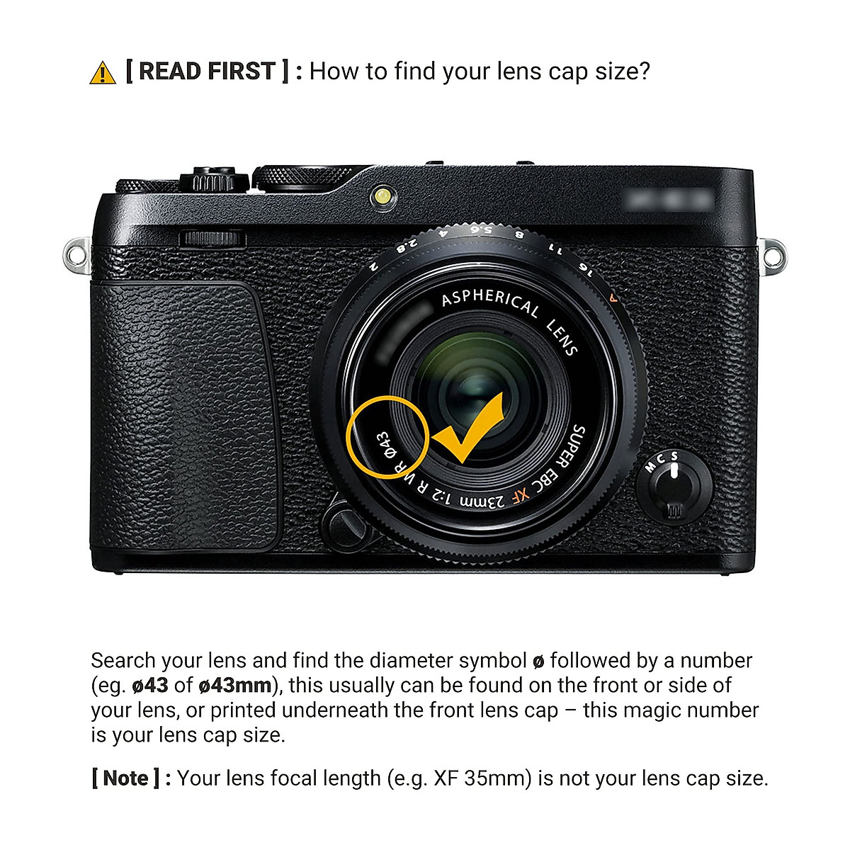 JJC 2-Pack 43mm Center Pinch Front Lens Cap Cover with Deluxe Lens Cap Keeper for Fuji Fujifilm XF 35mm f2, XF 23mm f2 for Canon RF 50mm f1.8 STM, EF-M 22mm f2 and Other Lenses with 43mm Filter Thread