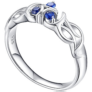 Purreen Zelda Zora's Sapphire Ring Rhodium Plated Sterling 925 Silver – 5