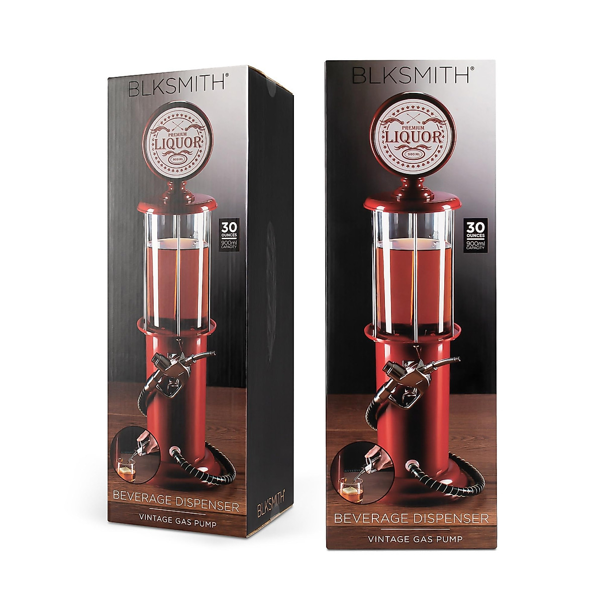 Vintage Red Liquor Dispenser - Perfect for Home Bars & Man Caves