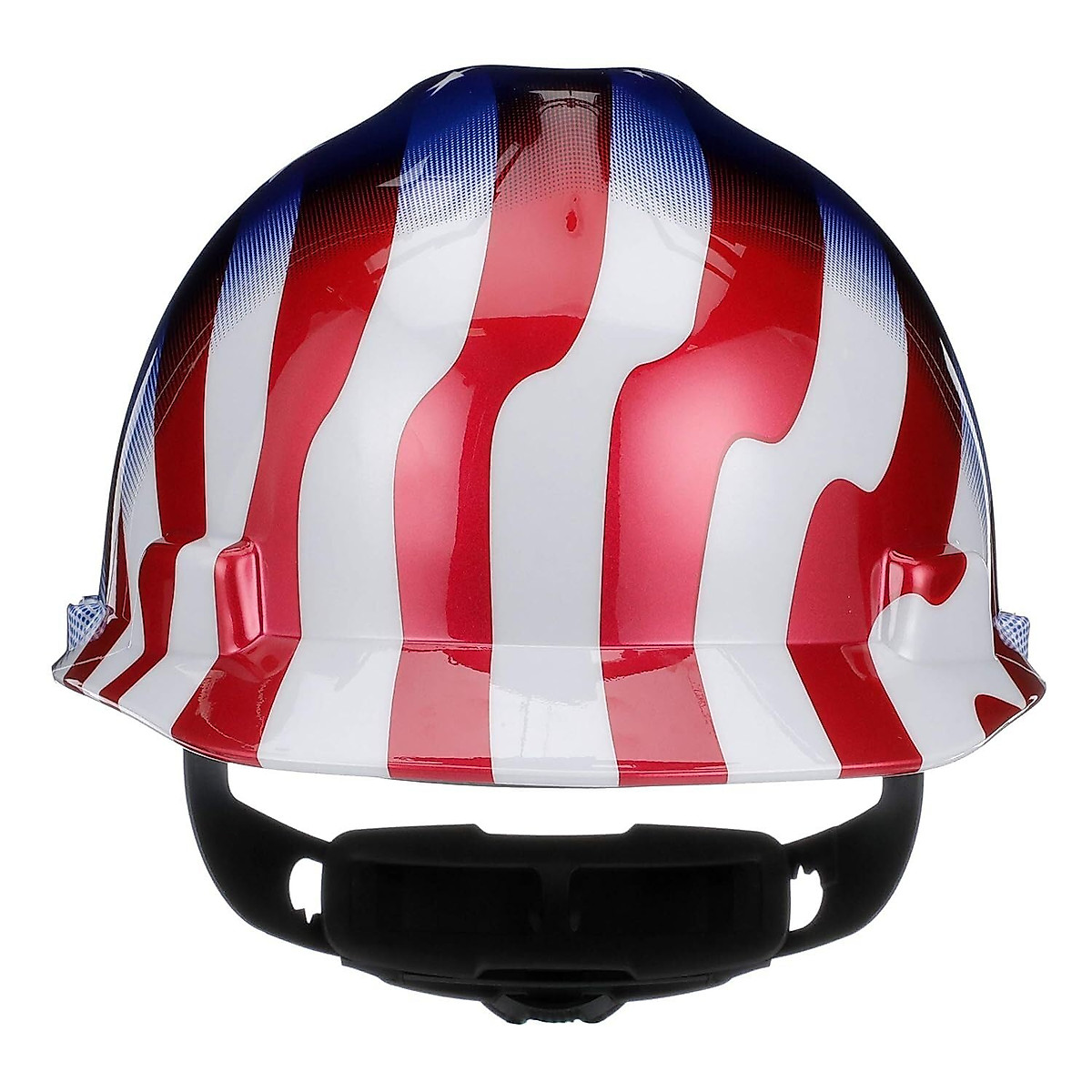 MSA 10052945 Freedom Series V-Gard Cap Style Safety Hard Hat with Fas-Track III Ratchet Suspension | Polyethylene Shell, Self Adjusting Crown Straps - Standard Size in Stars & Stripes