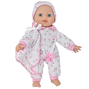 Gift Boutique - 12 Inch Soft Body Baby Doll in Gift Box, Baby Doll with Bottle and Pacifier, Blanket and Pink Floral Clothes