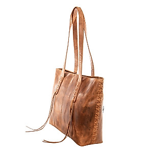 Lady Conceal Concealed Carry Large Leather Norah Laced Tote (Cognac)