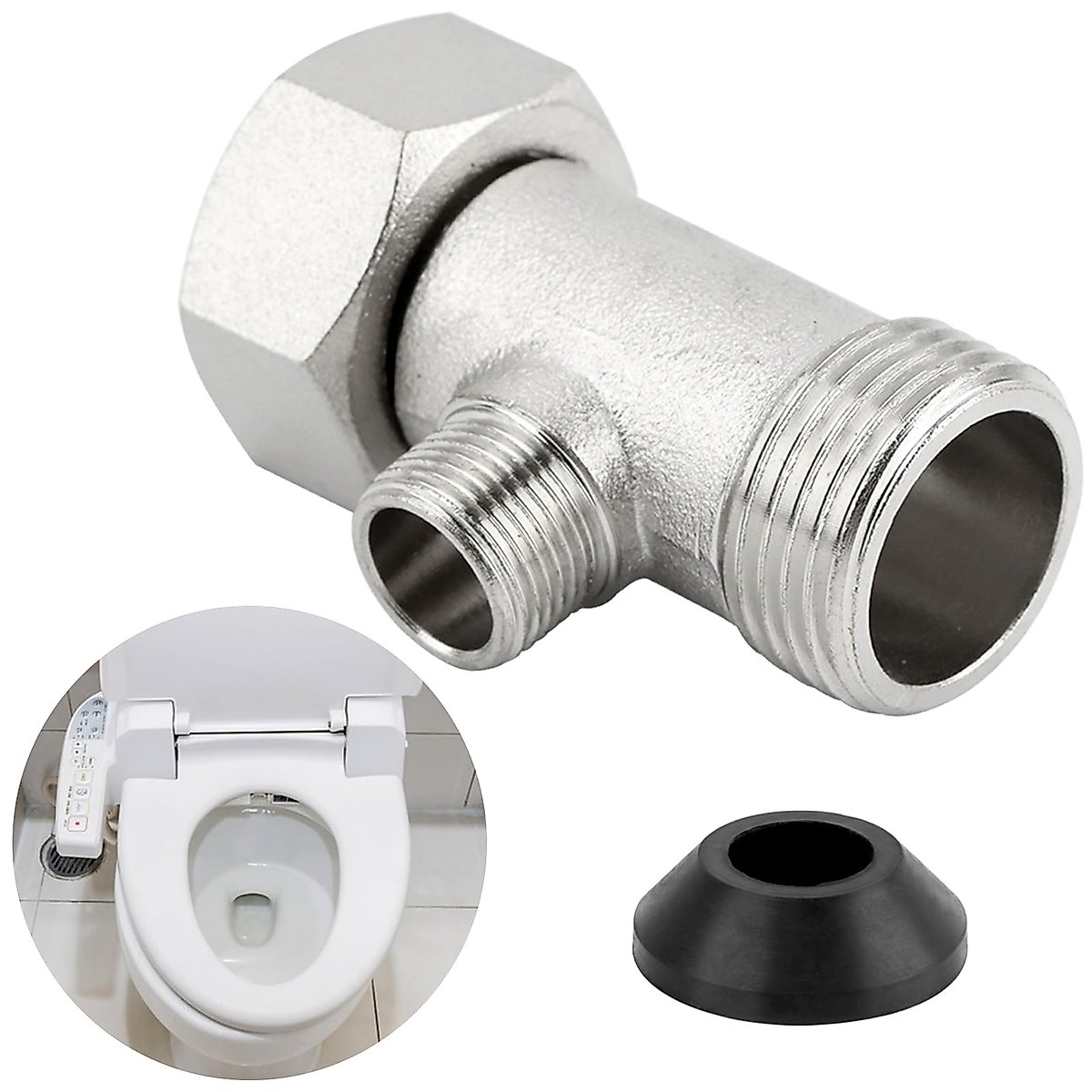 Bidet T Adapter, 3 Way Adapter or Tee Connector (15/16″ x 15/16″ x 9/16″ or 7/8″ x 7/8″ x 3/8″), Bidet Attachment for Toilet