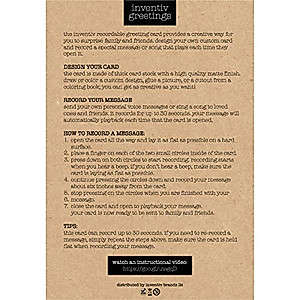 4 Pack, Inventiv 30 Second Recordable DIY Greeting Card, Voice Recorder Module, Blank White/Apply Custom Design Artwork