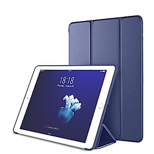 DTTO for iPad Air 1st Edition Case, (NOT for iPad Air 2 and Air 3) Ultra Slim Lightweight Smart Trifold Stand with Flexible Soft TPU Back Cover [Auto Sleep/Wake], Navy Blue