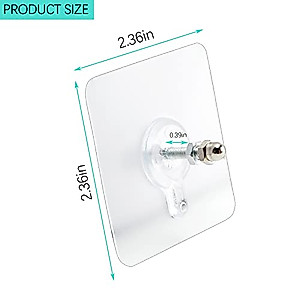 Junwapy 14 Pack Adhesive Wall Mount Screw Hooks, Durable Wall Hooks for Hanging, 2 in 1 Screw Free Sticker for Wall Mount, Adhesive Hooks Heavy Duty for Bathroom Kitchen Home and Office(16 mm)