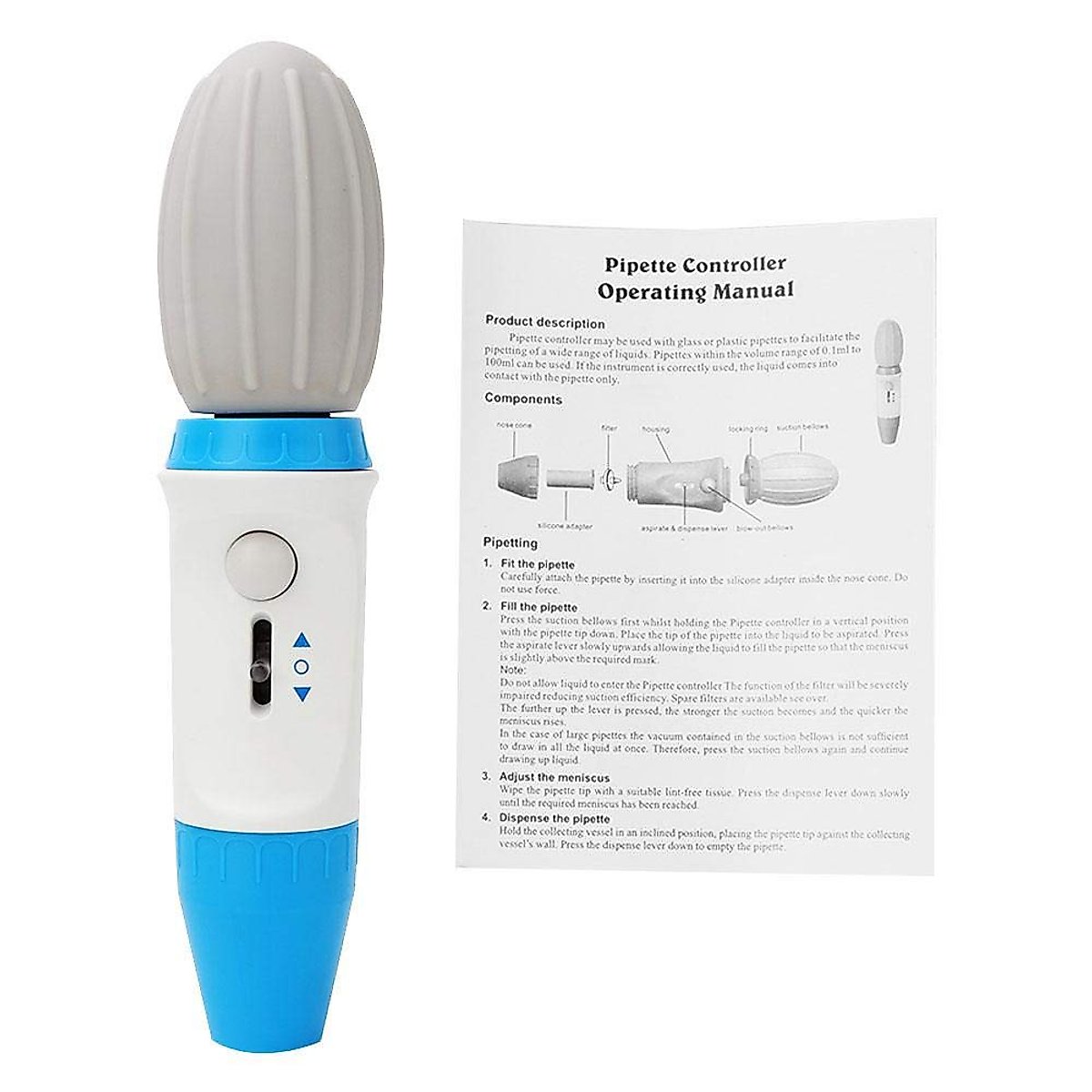 Pipette Pump 100ml, Liquid Manual Pipette Pump Quantitative Pipette Controller Ball Suction Handling Pump
