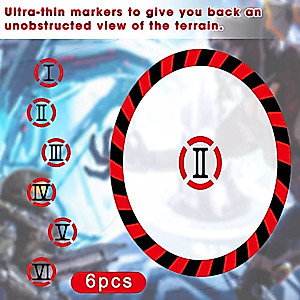 6 Pcs Objective Point Markers Round PVC Objective Marker Gaming Accessory, Miniature Not Included