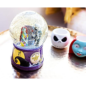 Disney The Nightmare Before Christmas Jack & Sally Light-Up Snow Globe with Swirling Glitter Display | Precious Keepsake, Gifts and Collectibles, Home Decor for Kids Room Essentials | 6 Inches Tall